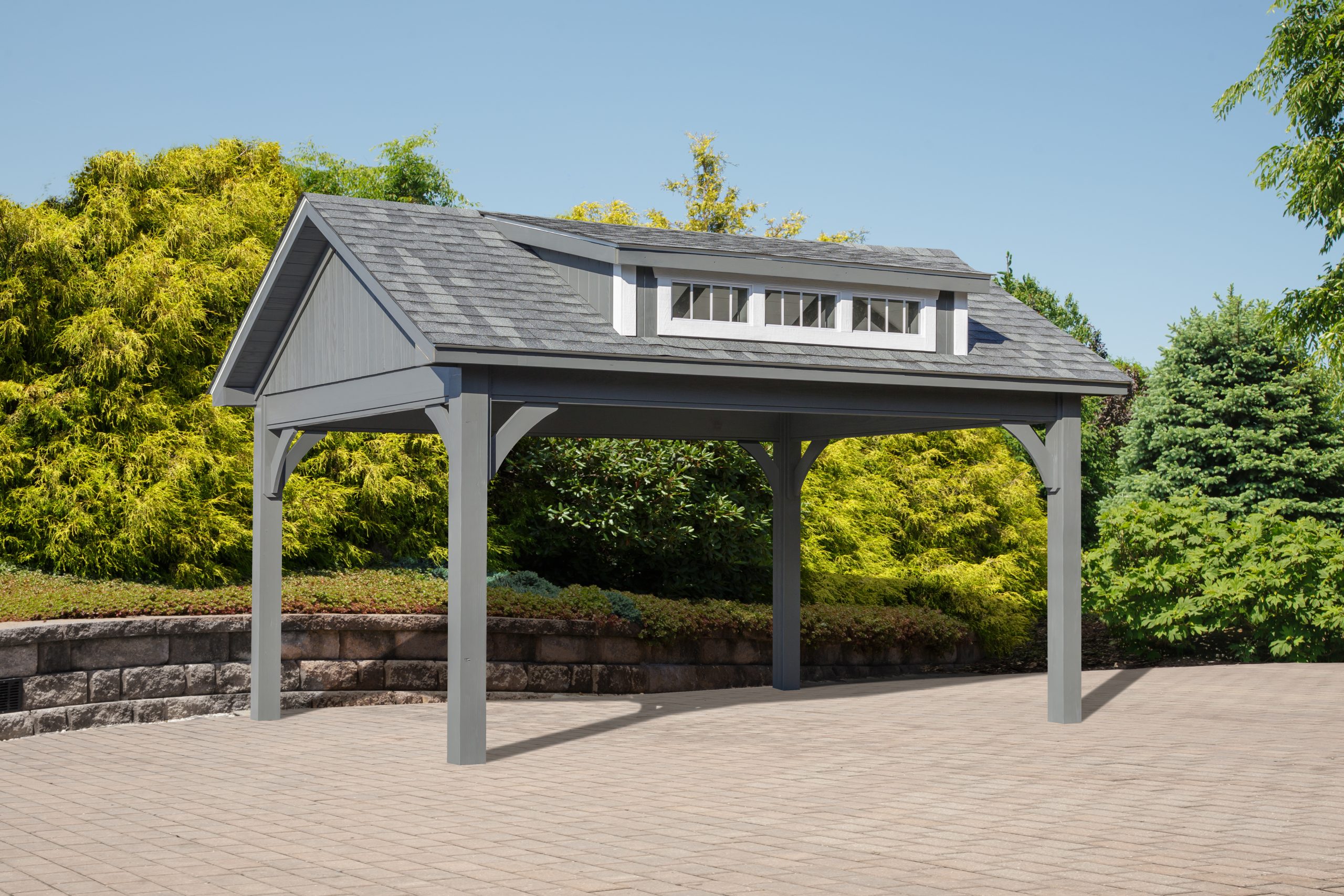 Closed A-Frame Dormer Pavilions | Bristol Sheds, LLC